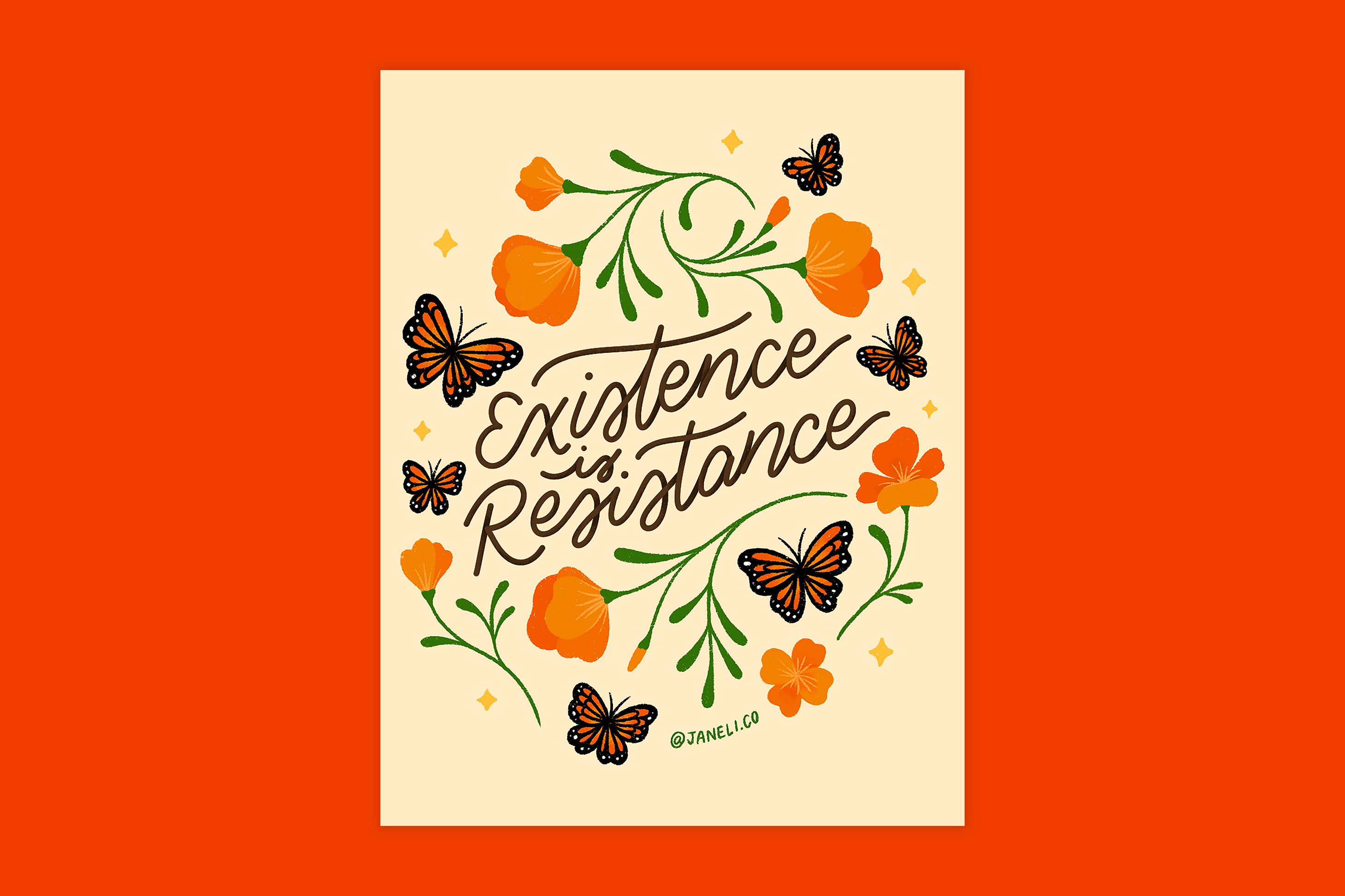 Existence is Resistance Poster (Digital Download) – JaneLi.Co